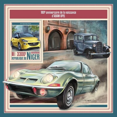 OPEL ADAM ROCKS / 1971 Opel GT / 1936 Opel P4 Car Stamp Sheet (2017 ...