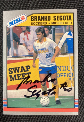 1990 PACIFIC SOCCER CARD SD SOCKERS BRANKO SEGOTA #5 HAND SIGNED W/COA ...