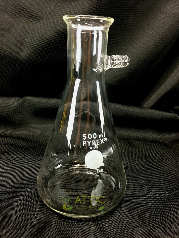 Pyrex Filter Flask, 500ml Series 5340 w/ Side Arm - NOS! Listing is for ...