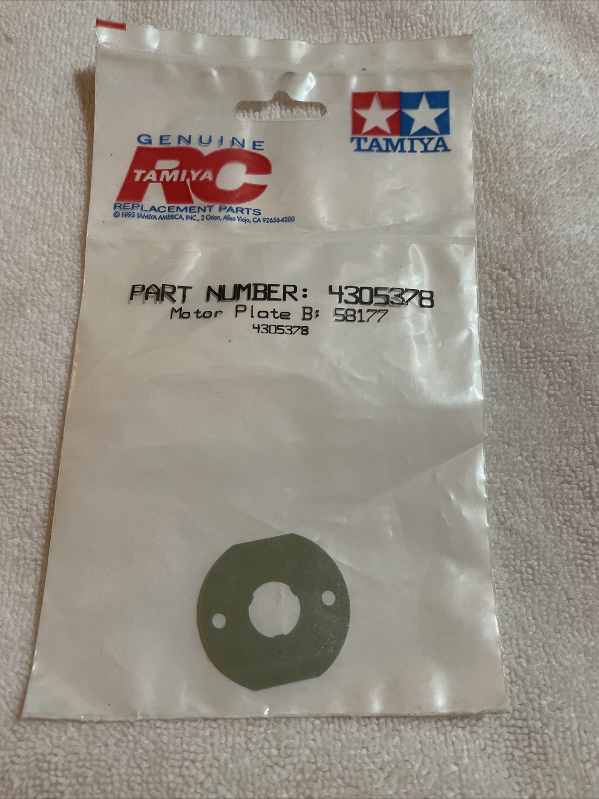 4305378 Tamiya Rc Motor Plate B (fiber disk): 58177/TA03F/TT01/TT02 ...