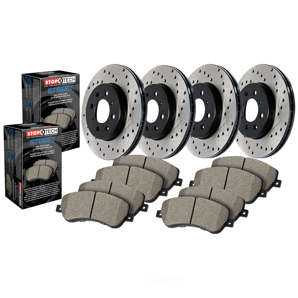 Disc Brake Upgrade Kit-Street Pack - Drilled - Front and Rear fits 02 ...