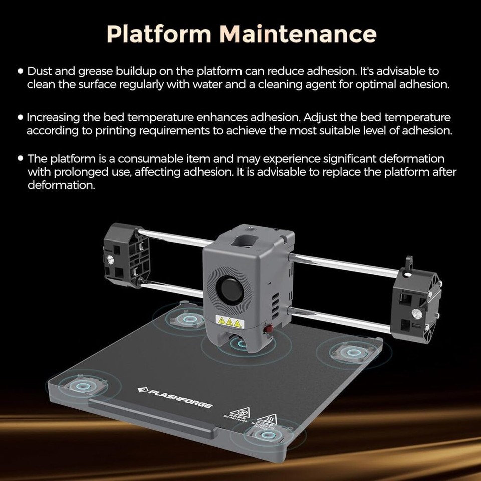FLASHFORGE 3D Printer Replacement Print Build Plate for Adventurer 5M ...