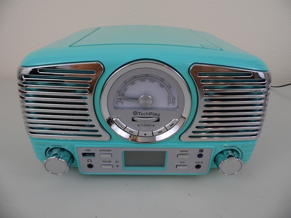 TECHPLAY QT62BT BLUETOOTH TABLETOP STEREO CD AM FM RADIO AUX CLOCK ...