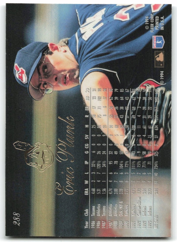1994 Fleer Flair #288 Eric Plunk Cleveland Indians 2AC | eBay