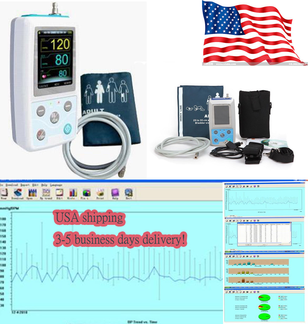 USA CONTEC 24 hours Blood Pressure Monitor ABPM50 ,adult cuff ...
