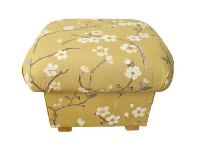 Storage Footstool Emi Floral Saffron Mustard Ochre Pouffe Ottoman ...