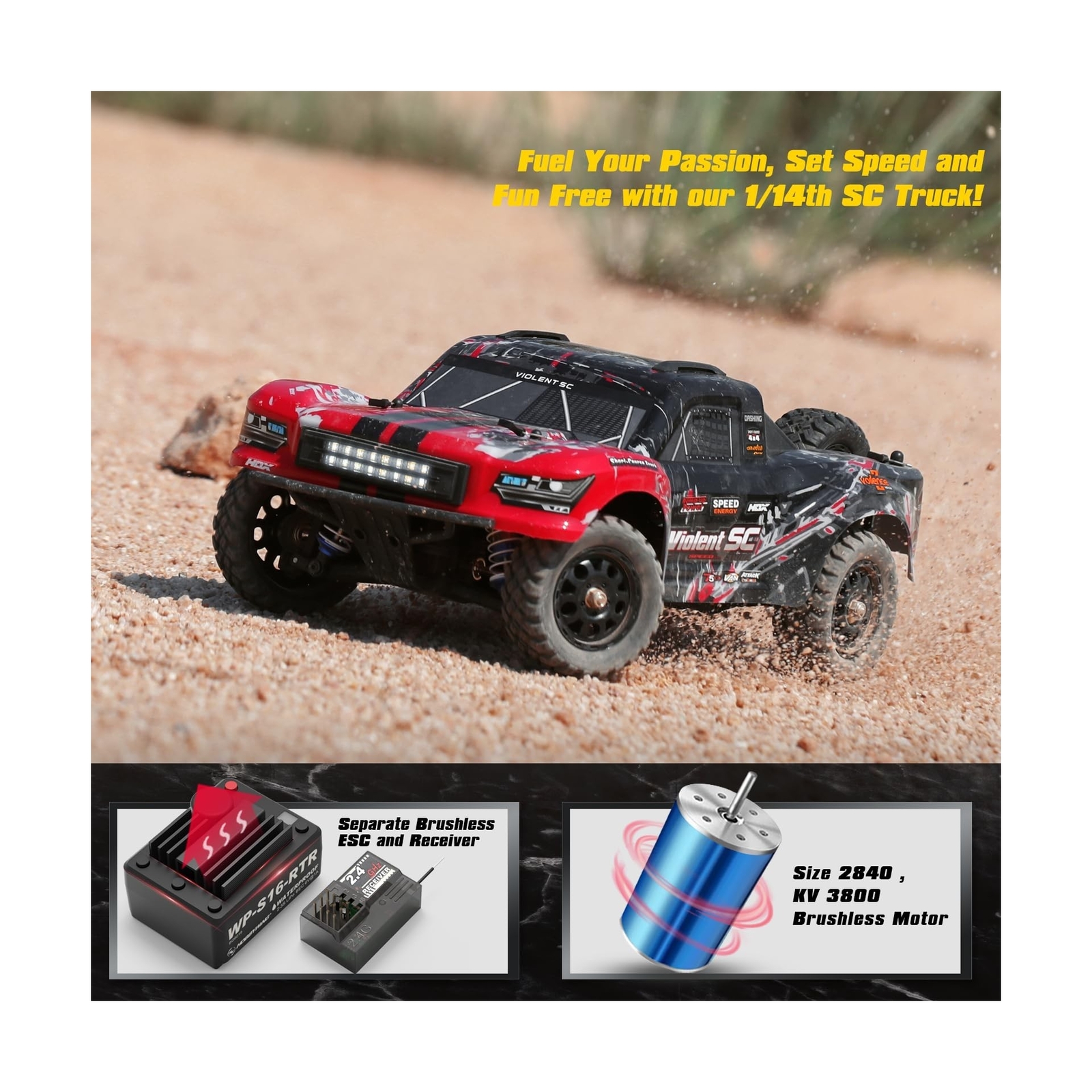 HAIBOXING 3100A 4X4 Off-road Brushless RC Trucks 1 14 Scale Fast RC ...