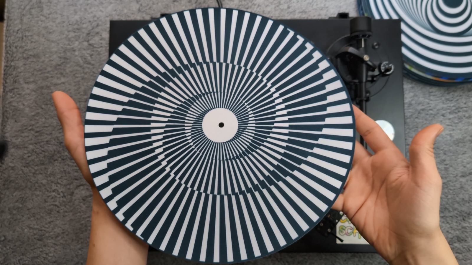 Optical Illusion Felt Record Player Turntable Slipmat Mat, Trippy ...