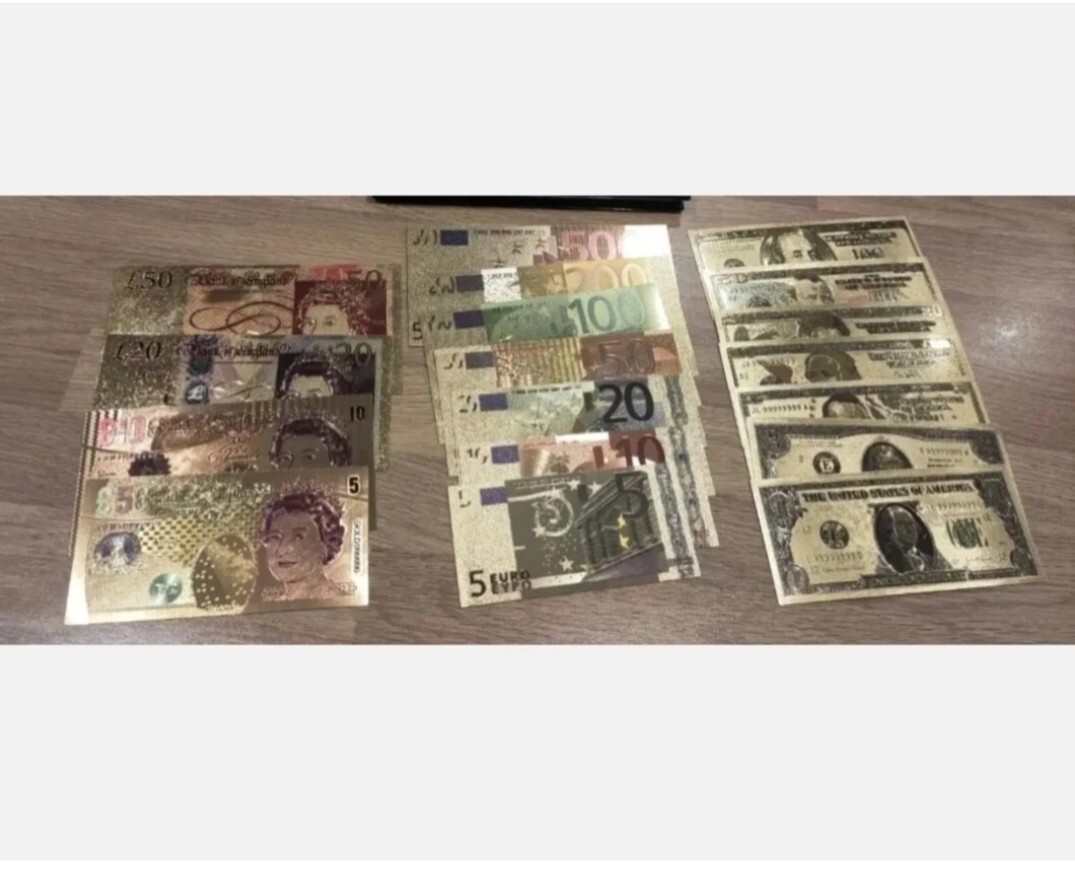 3 Full sets of gold foil bank notes | eBay