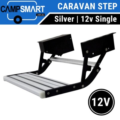 12V Electric Caravan Step Aluminium Motorised Folding Drop Down 550mm ...