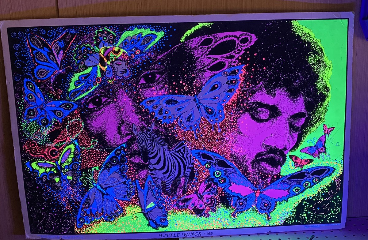 Jimi Hendrix Blacklight Poster JIMI HENDRIX BG105 RICK GRIFFIN