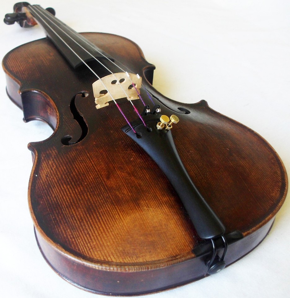 FINE OLD VIOLIN HUMAN HEAD SCROLL - VIDEO - ANTIQUE RARE バイオリン скрипка ...