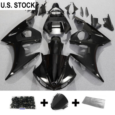 Fairing Kit For Yamaha YZF-R6 YZF 03 04 R6S 06-09 07 Glossy Black Body ...