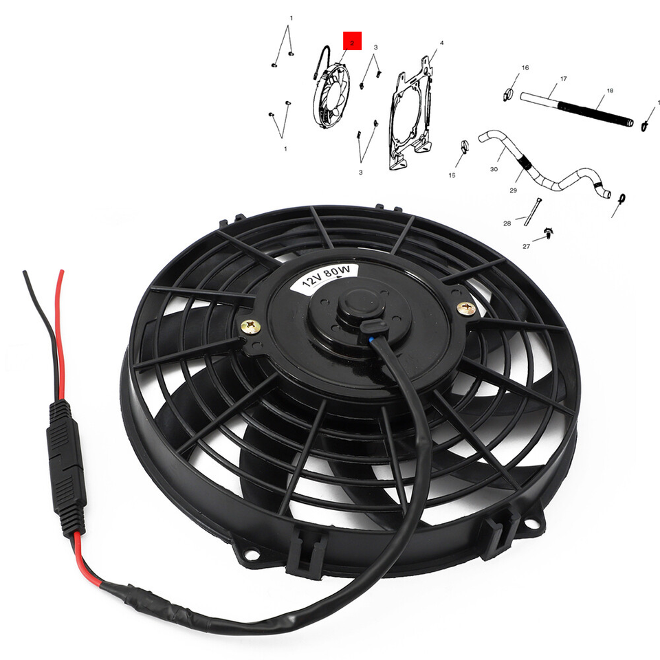 Radiator Cooling Fan 2410123 For Polaris Sportsman 500 Scrambler 400 ...