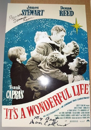 JEANINE ANN ROOSE DON COLLINS ITS A WONDERFUL LIFE MOVIE DUAL SIGNED ...
