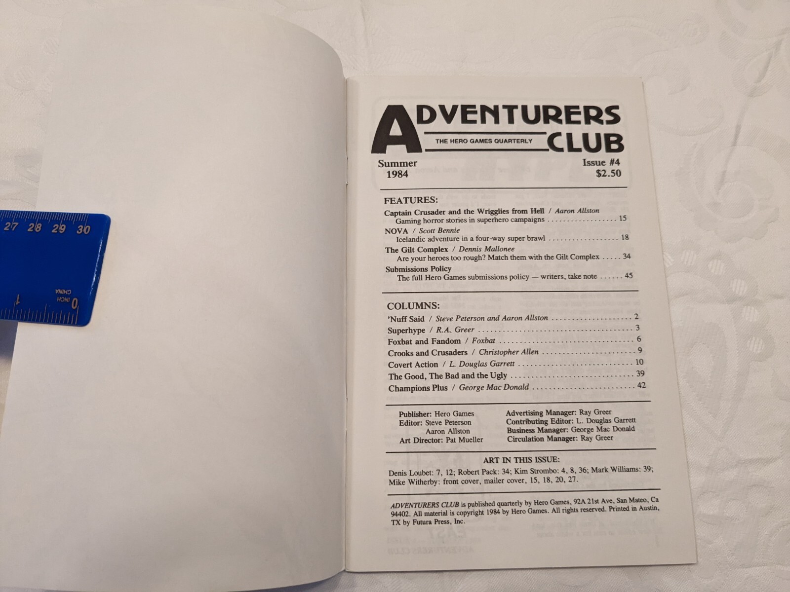 Adventurers Club Magazine - Summer 1984 Issue 4 - RPG Hero Games MERP ICE | eBay