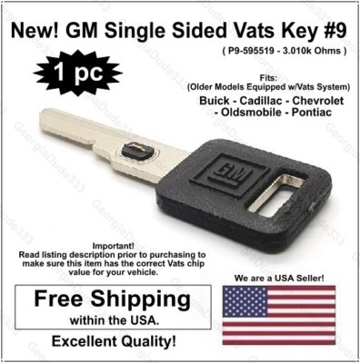 New! GM Genuine OEM Single Sided Uncut Ignition Vats Logo Key Blank w ...