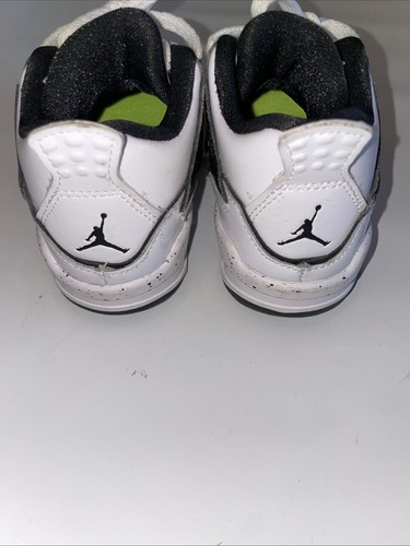 Nike Air Jordan 4 Retro White Black 2021 DC4102-100 Size 7C Child Kids ...