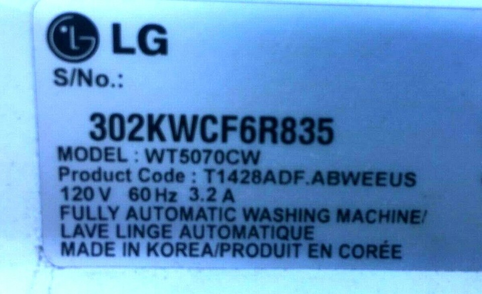 LG Electric Washer Model WT5070CW Feet 4 pieces | eBay