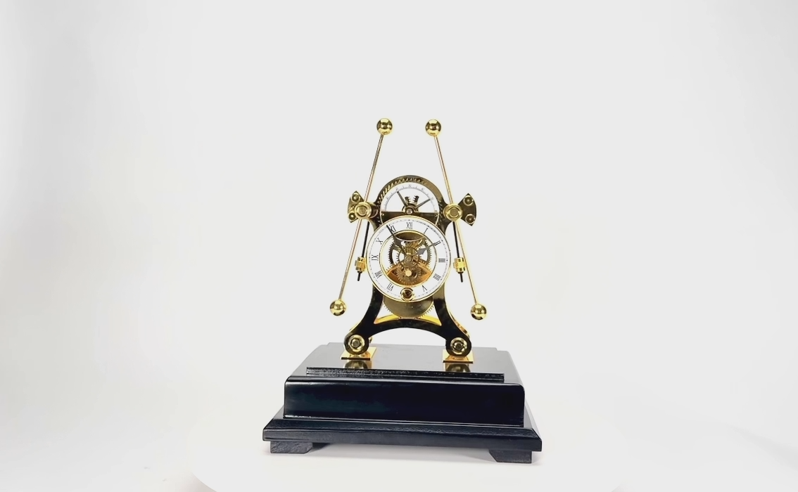 24K Harrison Style Grasshopper Escapement Double Pendulum Skeleton Sea ...