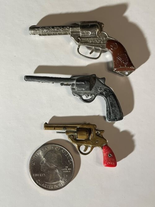 Set of 3 Miniature Toy Metal Revolvers | eBay