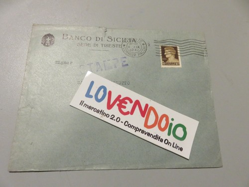 History Postal Envelope Shipped Prints 1942 from Trieste A Naples Bank ...