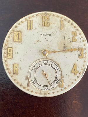 VINTAGE 38.5MM ZENITH POCKET WATCH MOVEMENT ONLY, RUNNING GREAT | eBay