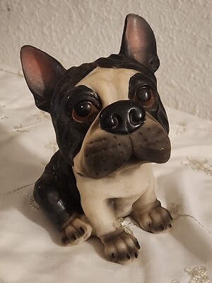 Boston Terrier Dog figure Resin Coin Savings Bank with stopper | eBay