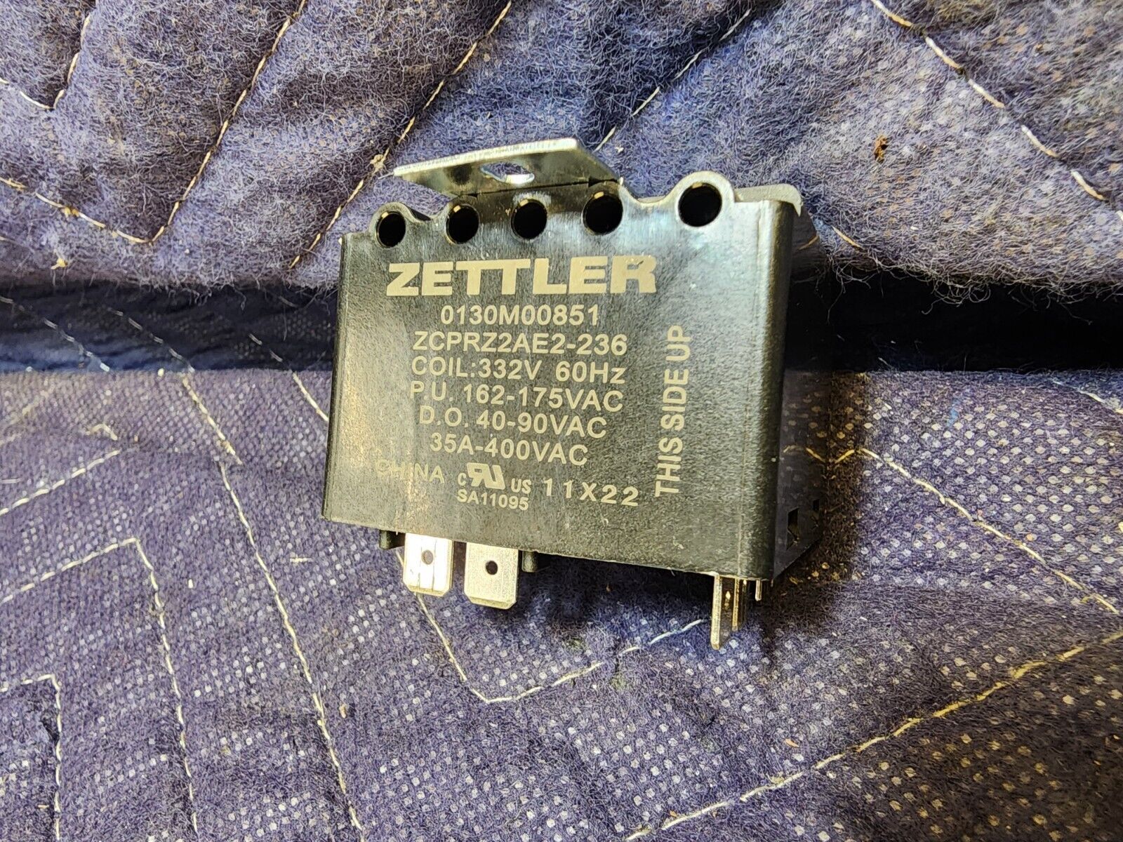 Zettler 0130M00851 ZCPRZ2AE2-236 Relay 35 AMP 400 Volt 332 VAC Coil ...