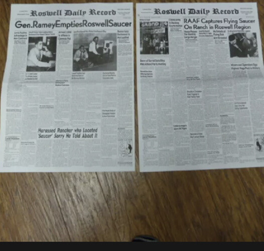July 8 & 9 1947 ROSWELL Crash Newspaper Front Pages UFO Alien space ...