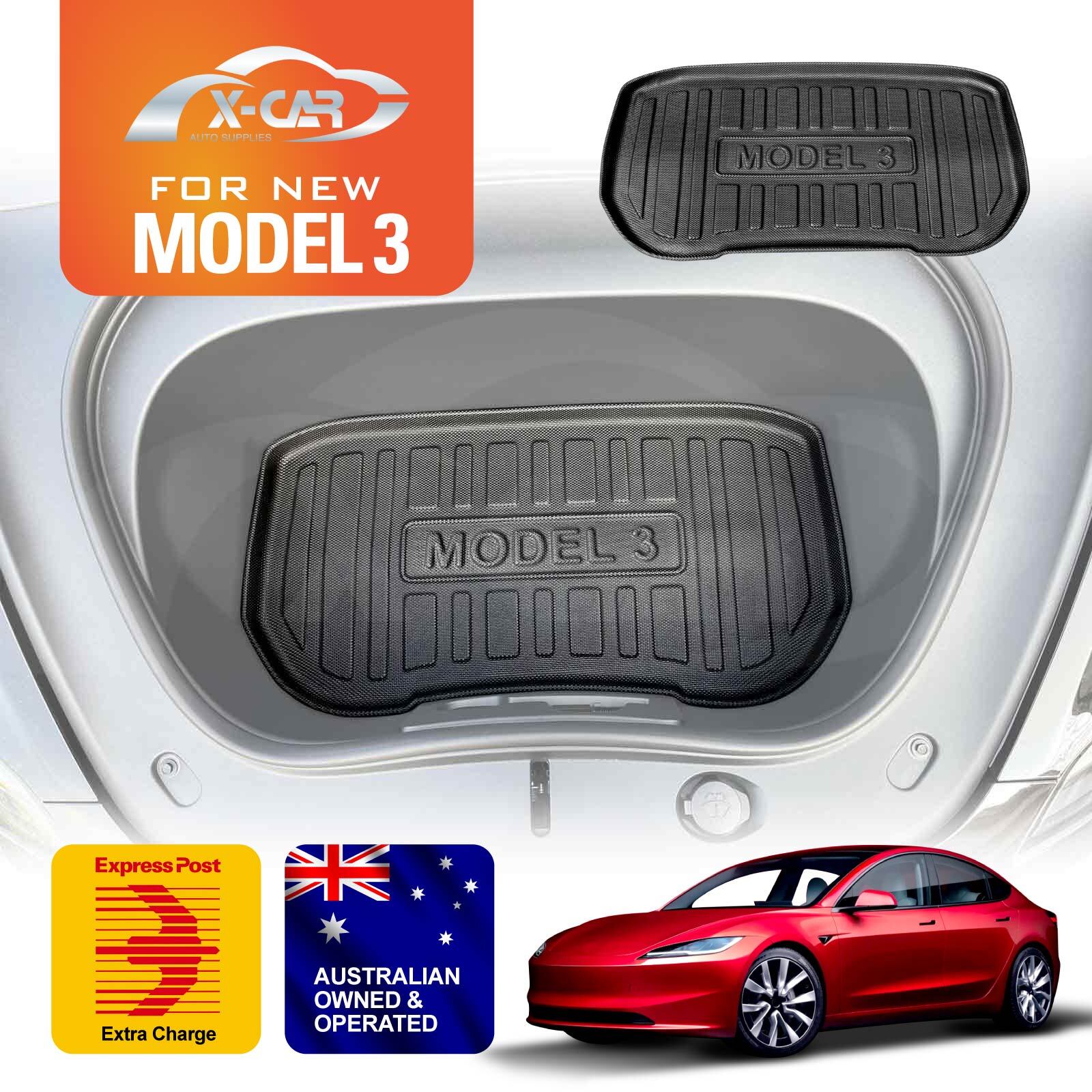 NEW Tesla Model 3 Highland 2024 Boot Liner Floor Mats Rear Frunk Cargo ...
