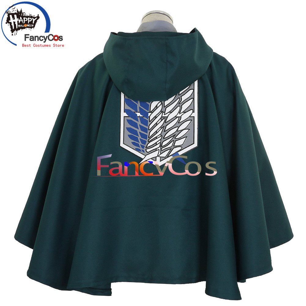 Attack on Titan Survey Corps Blue Cape Robes Cloak Eren Jaeger Cosplay ...