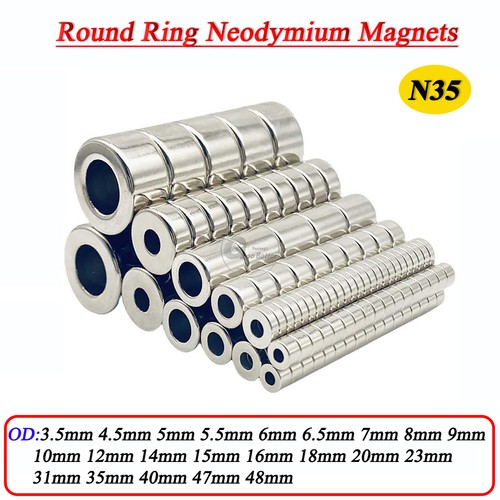 N52 Super Strong Neodymium Magnets Rare Earth Round Ring Hole Magnet OD ...