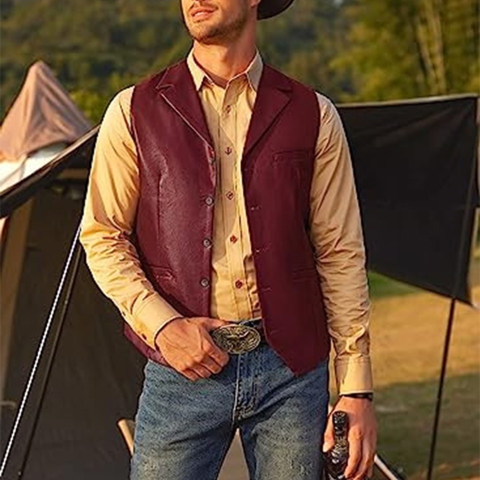 Classic V Neck Suit Vest for Men Slim Fit Formal Waistcoat with Pocket ...