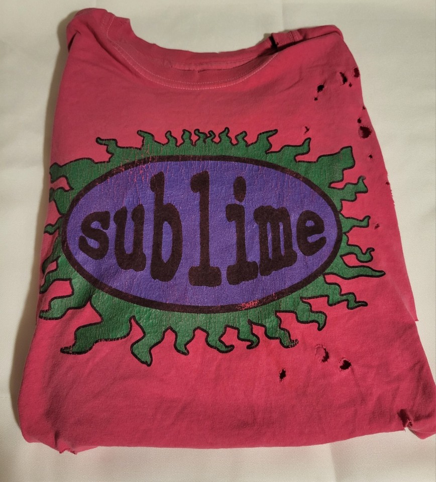 Sublime Sun Logo Band Tee PacSun Pink Graphic T-Shirt Rock Music Merch ...