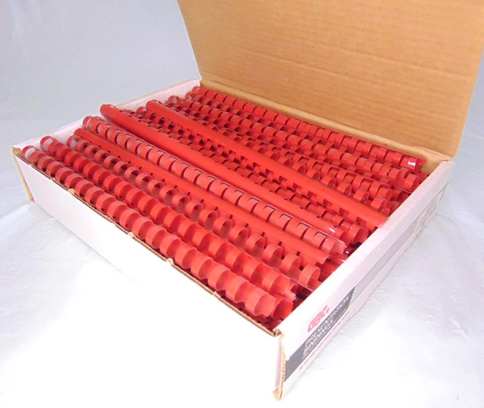 Ibico Binding Systems Plastic Combs 1/2" RED 93ct 19 Rings Cerlox Bindings 33816009776| eBay