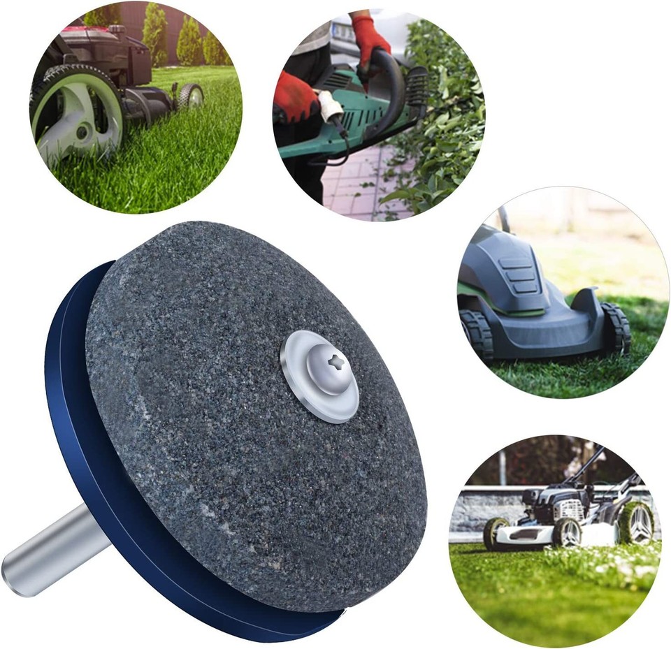 5PCS Lawn Mower Blade Sharpener Balancer Kit Stone Garden Tool for ...