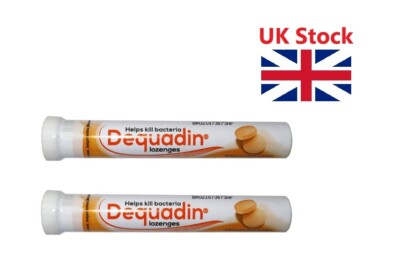 48x Dequadin Oral Thrush Lozenges - Sore Throat - 2 tubes UK Anti ...