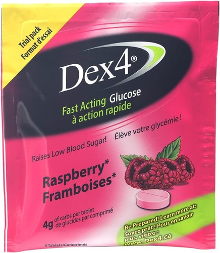Dex4 Glucose Tablets, Raspberry – 48 Individual Pocket Packs with 4 ...
