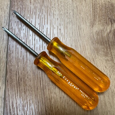 Lot of 2 Crescent Phillips #1 Screwdriver 301 Made in USA Yellow | eBay