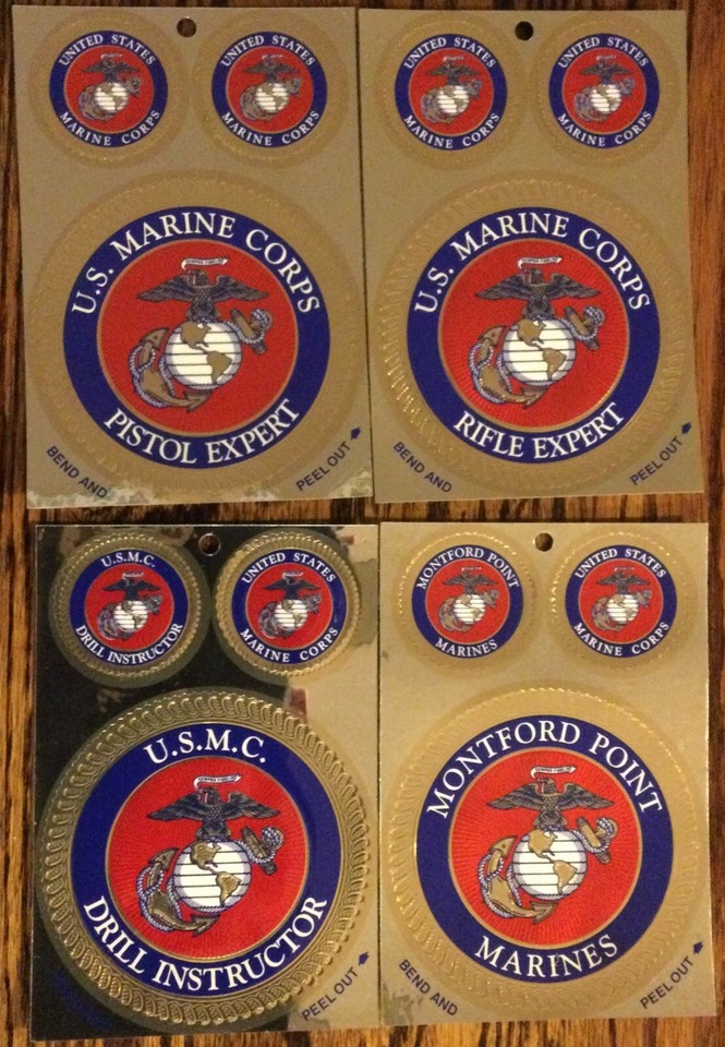 Marine Corps Foil Decal Sheets, New, Sheet includes one 4" & two 2", 20 ...