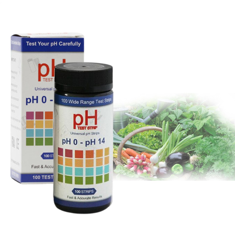100Pcs pH Test Strips Soil pH Testing Kit 0-14 Universal pH Tester ...