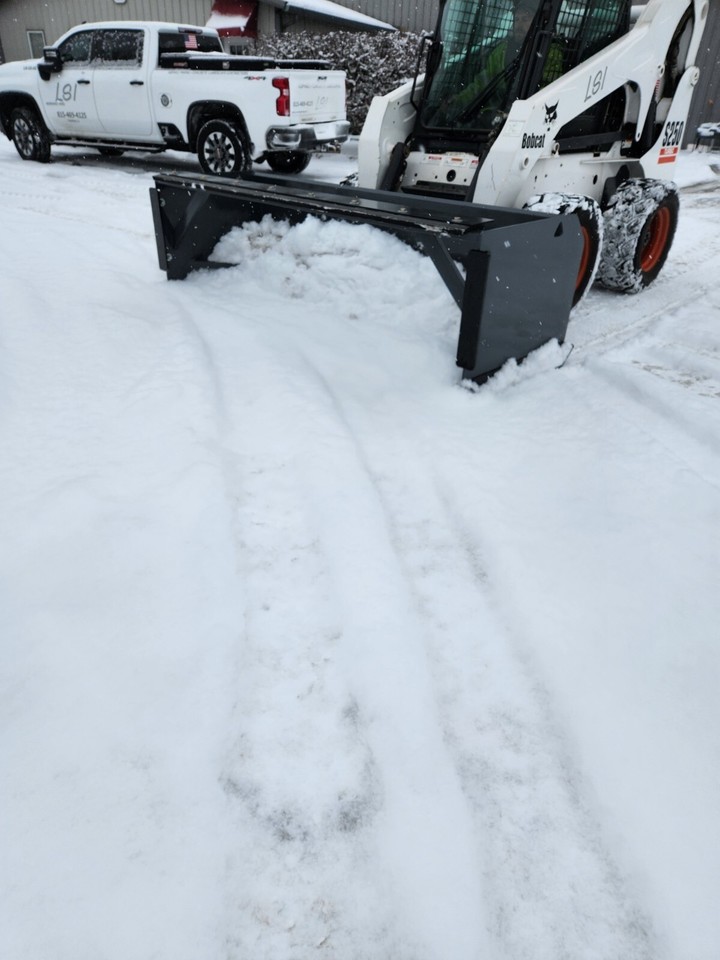 RWM 8' Skid Steer Snow Pusher Commercial Box Backdrag Pullback Bobcat ...