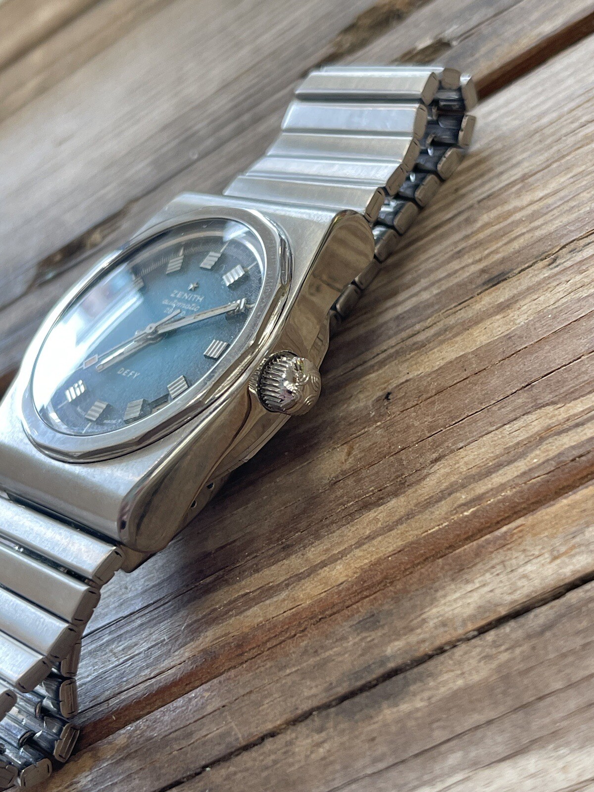 Vintage Zenith Defy Blue fume Sunburst Dial a7682 Automatic Watch | eBay