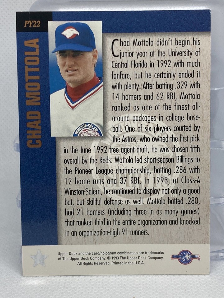 1994 Upper Deck Minor League Baseball Player of the Year Chad Mottola # ...