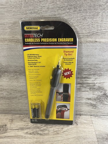 General Cordless Precision Engraver Diamond Tip 3/32" Bit 20,000 RPM ...