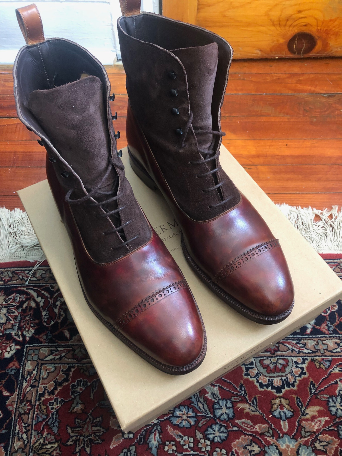 Meermin Brown Museum Calf & Brown Suede Balmoral Boot… - Gem