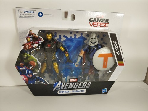 Marvel Gamerverse Avengers Iron Man vs Taskmaster Action Figures ...