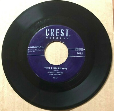 Dimples Harris & Group 1956 DOOWOP 45 This I Do Believe / If You'll Be ...