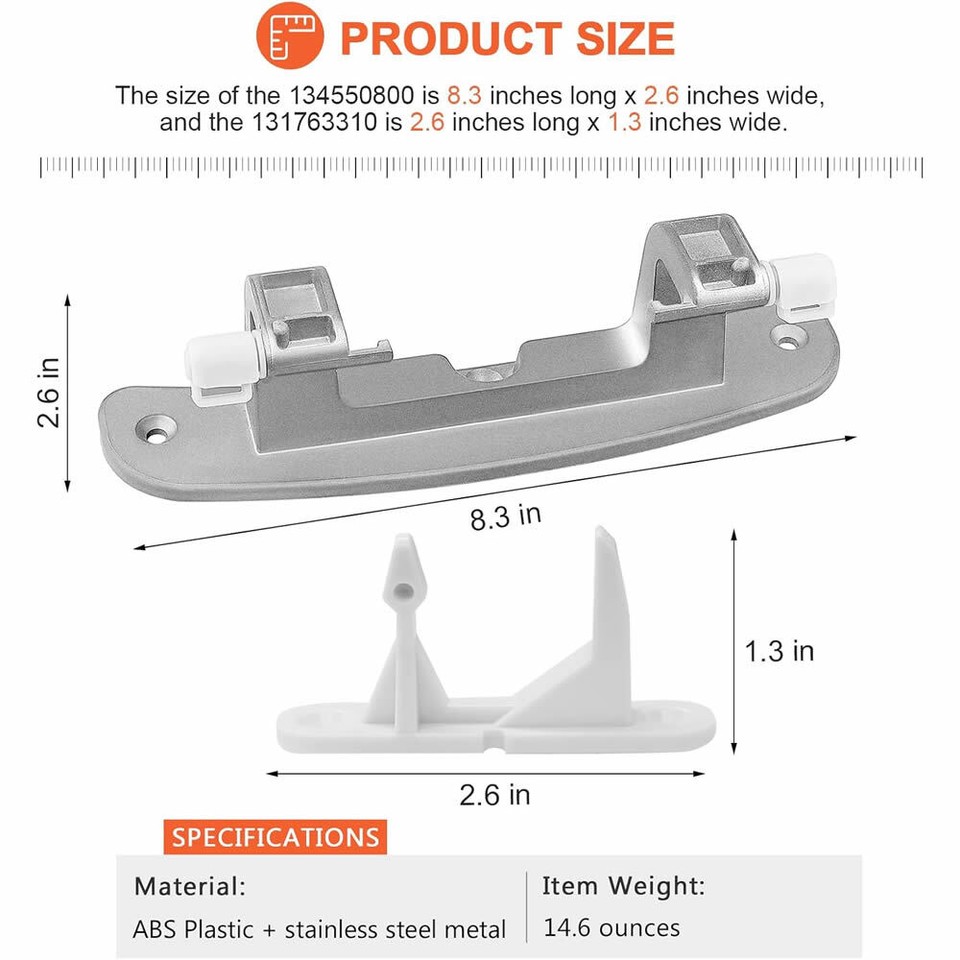 Upgraded 134550800 Affinity Washer Door Hinge with Bushings & 131763310 ...